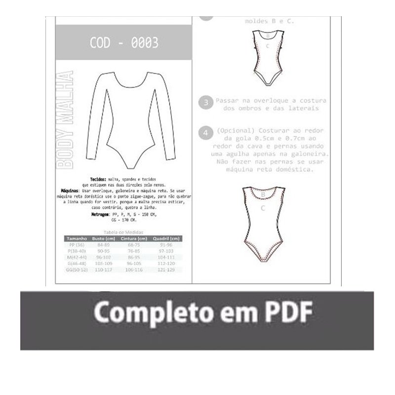 Molde de Body - Ofertas imbatíveis